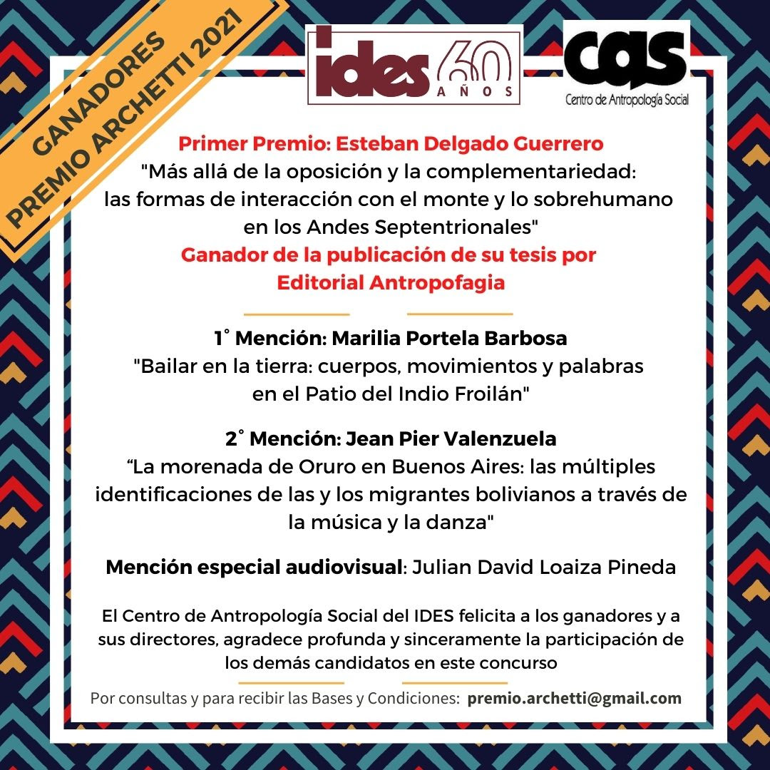 Ganadores de la 14° edición del Premio "Eduardo Archetti" (2021) | IDES